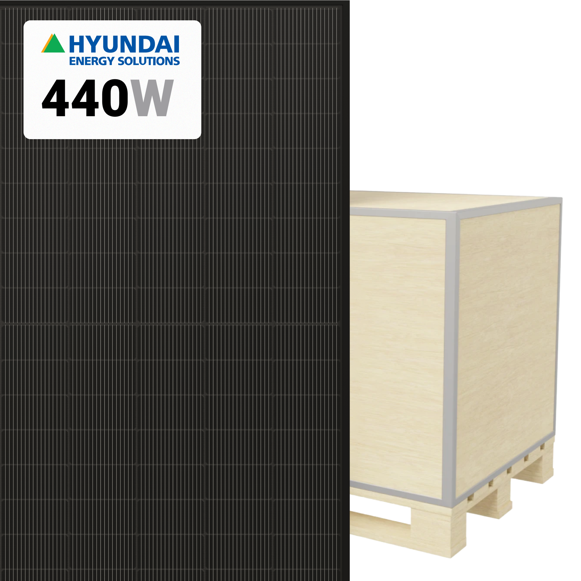 Hyundai 440W Solar Panel 108 Cell N-Type All-Black Bifacial HiS-T440NF ...