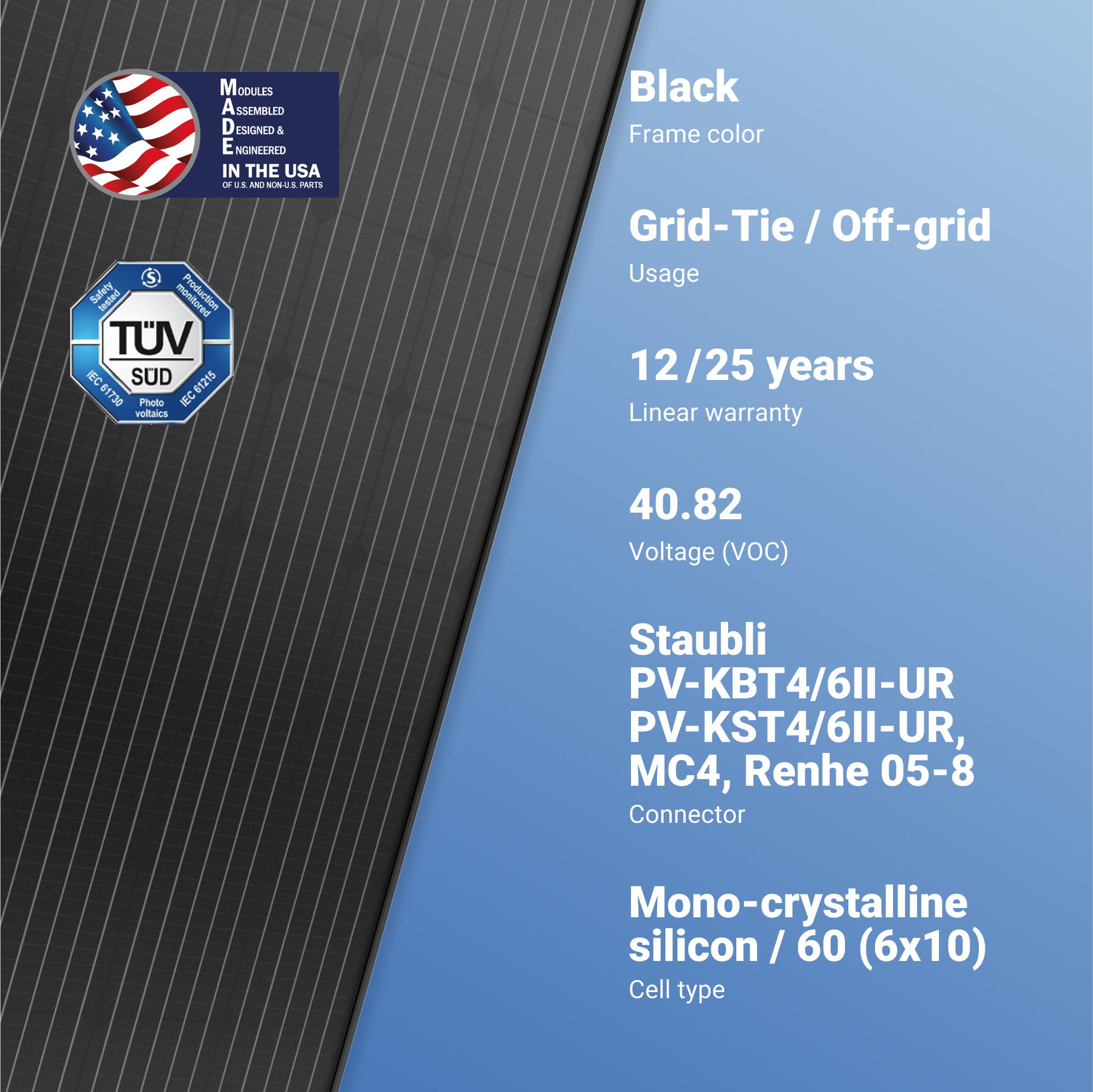 Mission Solar 340W Solar Panel 60 Cell MSE340SX5T - A1 SolarStore