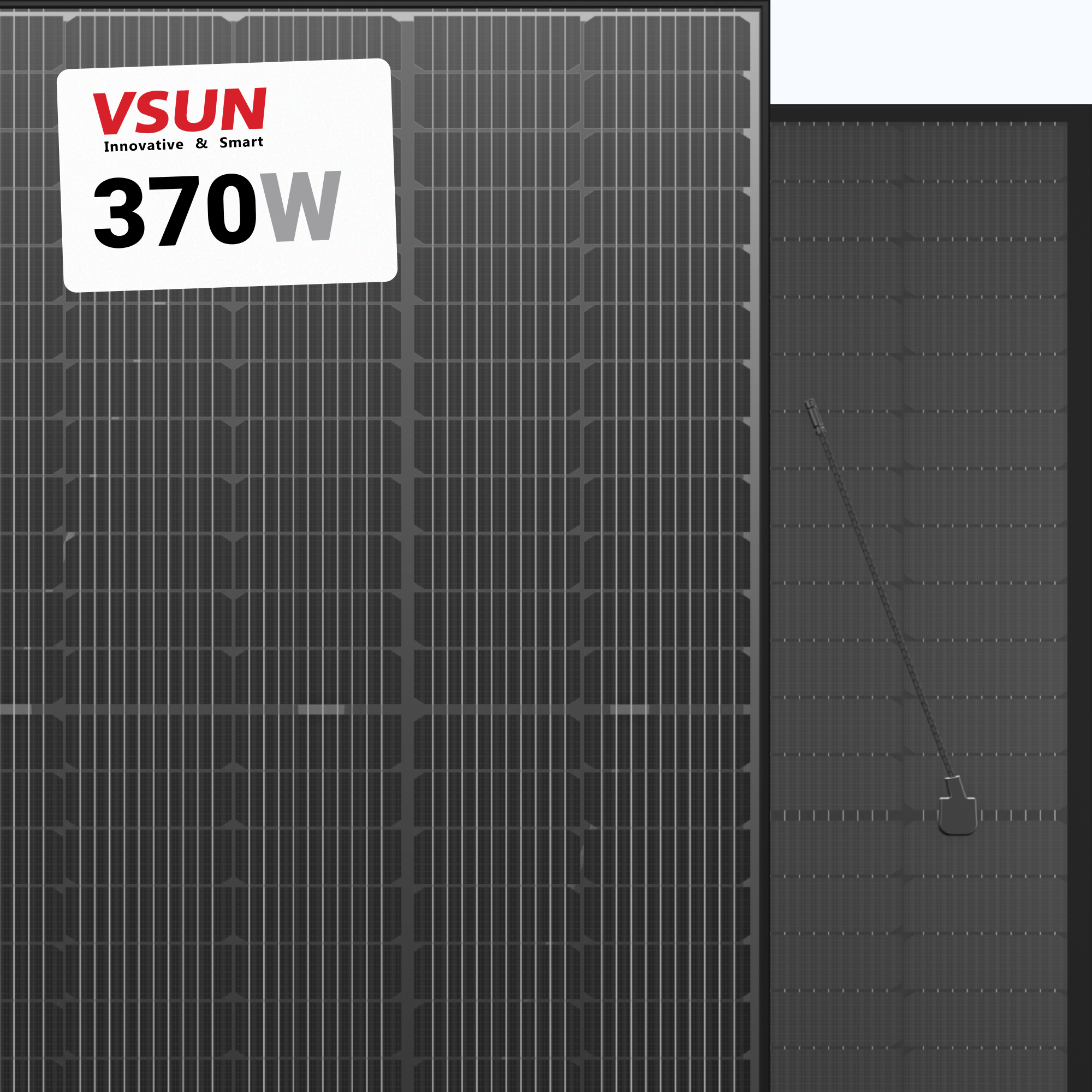 VSUN 370W Solar Panel 120 cell Bifacial All-Black VSUN370-120BMH - A1 SolarStore