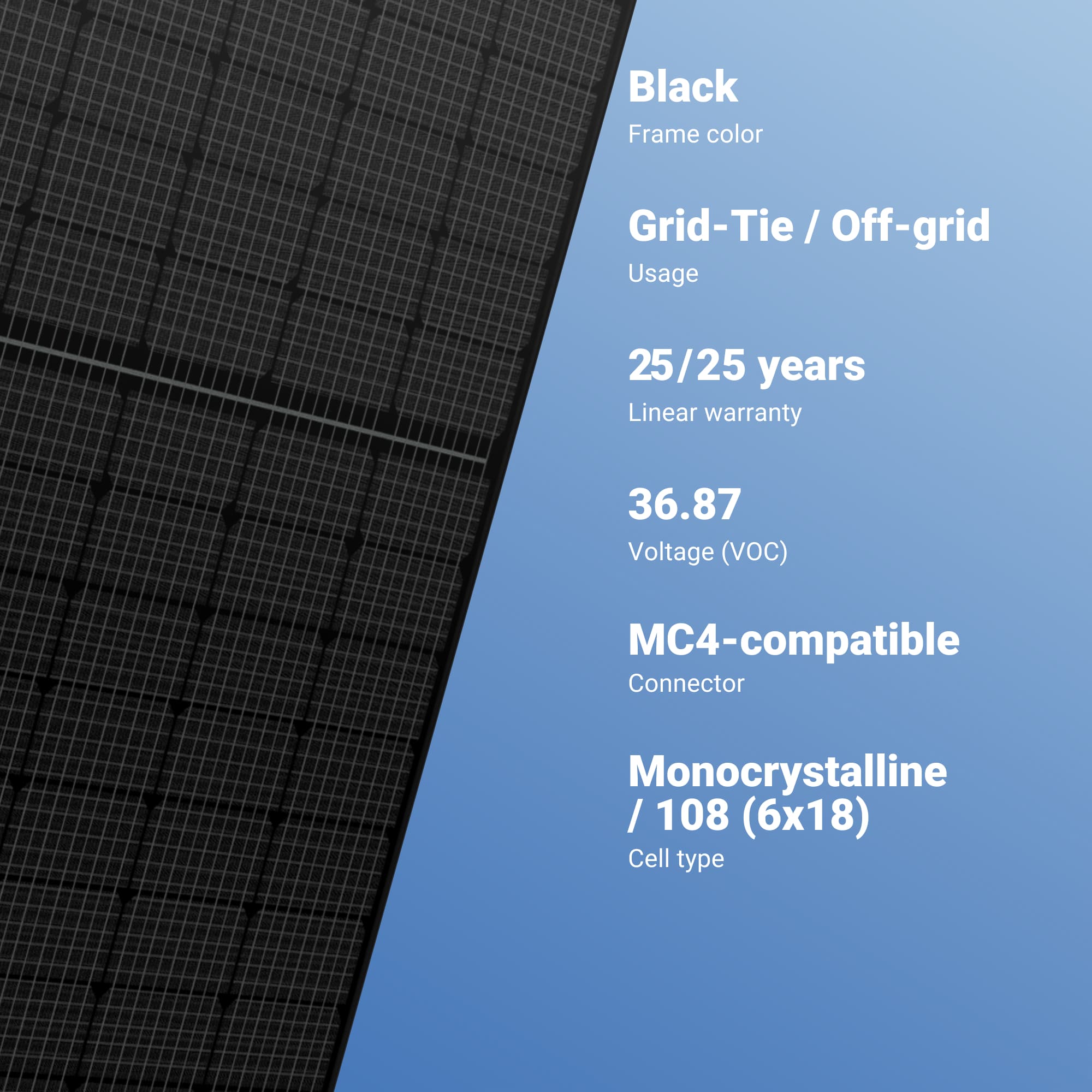 Phono 400W Solar Panel 108 Cell TwinPlus M6-10BB – A1 SolarStore