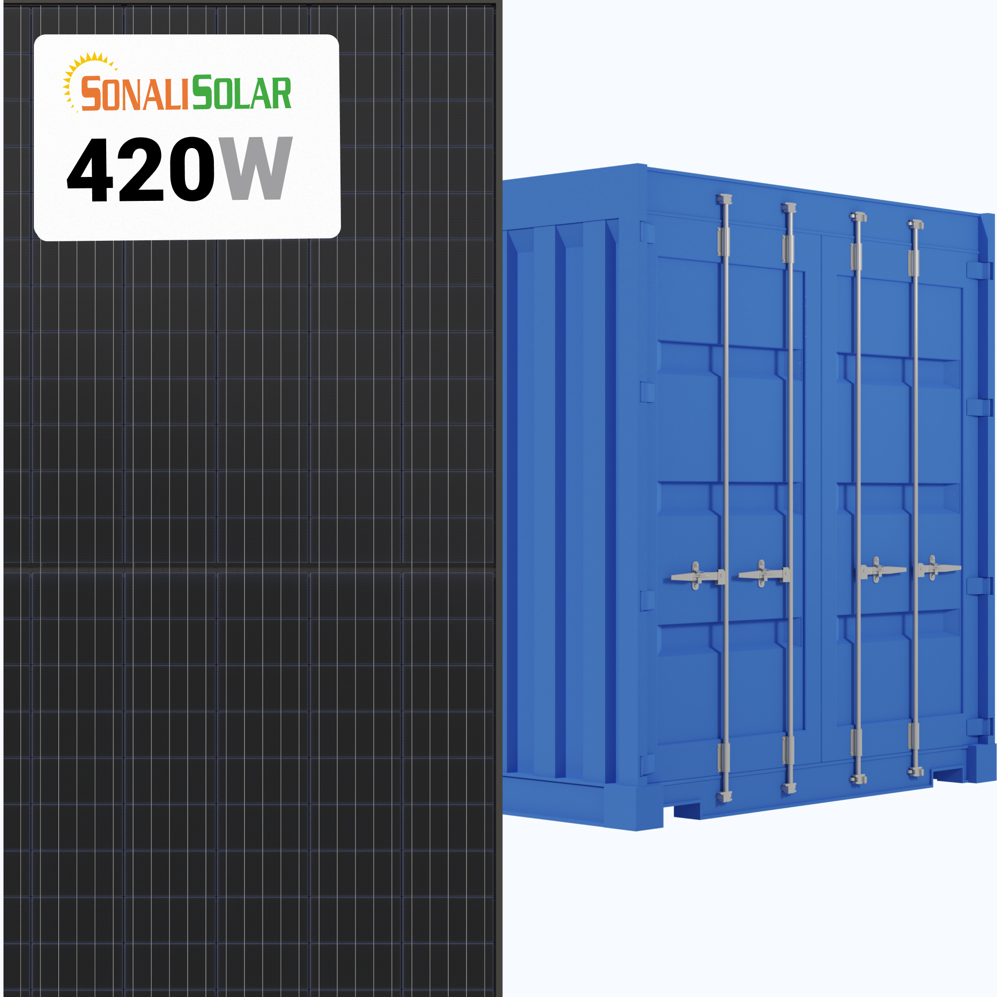 Sonali Solar 420W Solar Panel 108 Cell All Black SS-420-108M-B ...