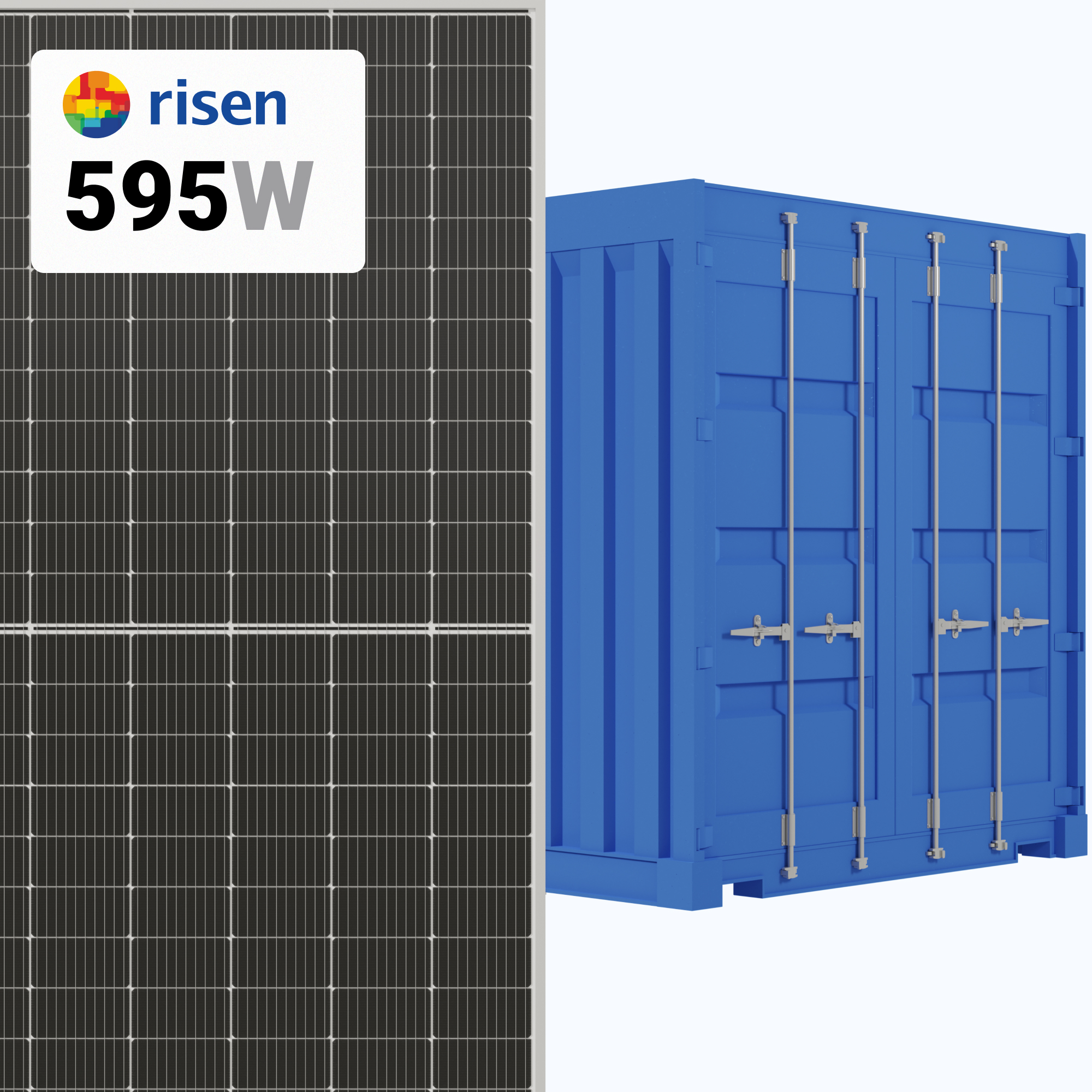 Risen 595W Solar Panel 120 cell Bifacial RSM120-8-595BMDG Commercial ...