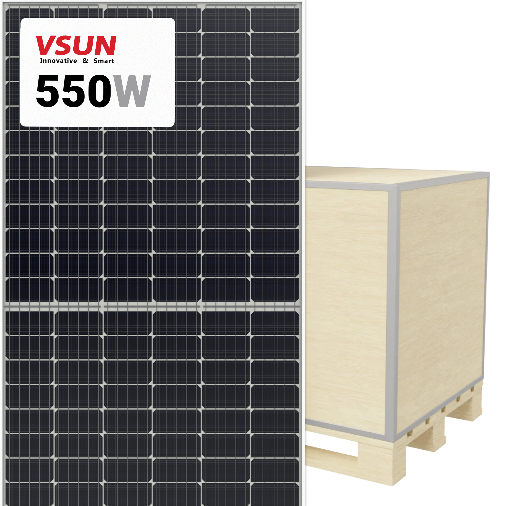 VSUN 550W Solar Panel 144 Cell Bifacial VSUN550-144BMH-DG Wholesale 30 ...