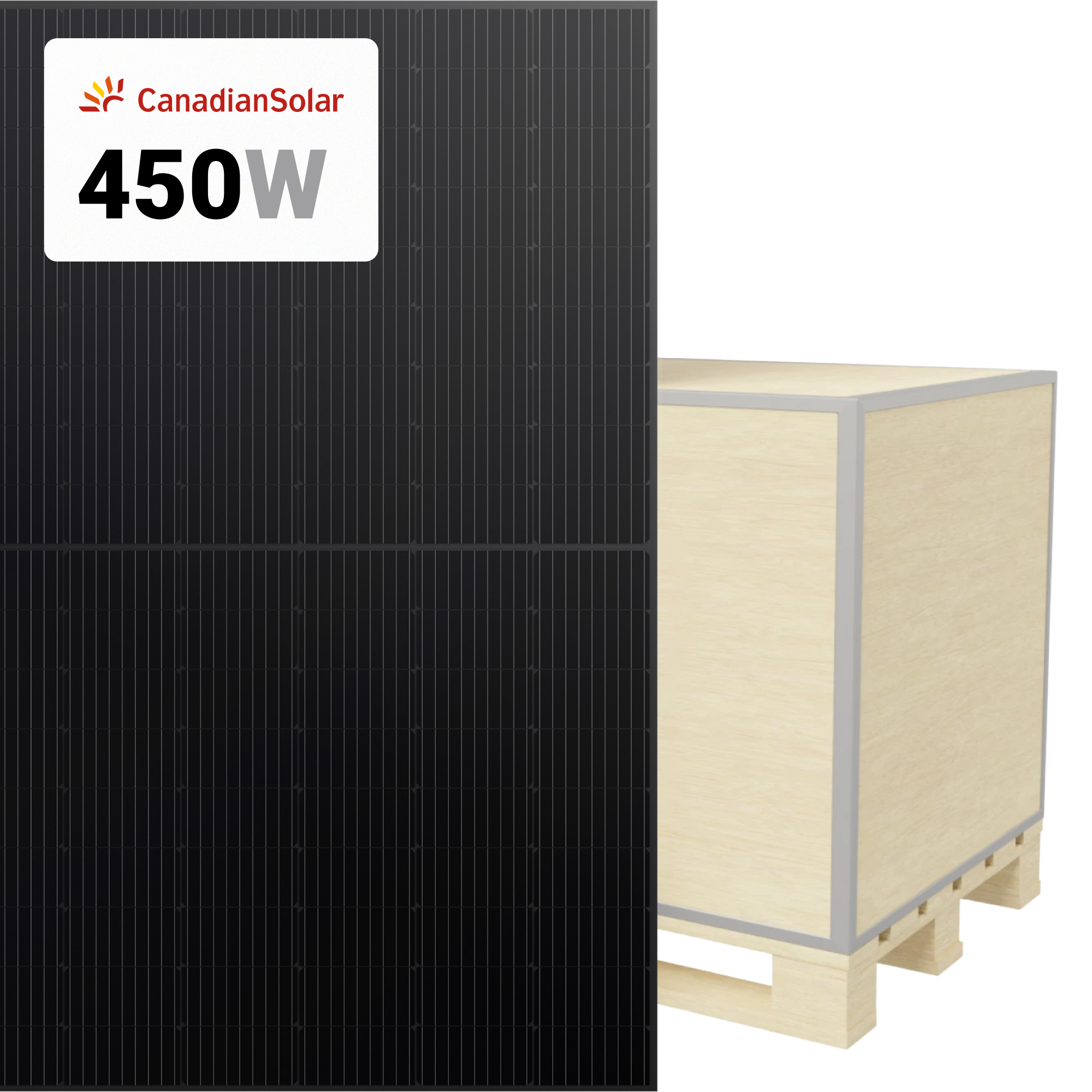 Canadian Solar 450W Solar Panel 108 Cells Black CS6.1-54TM-450 Wholesale 30 panels per pallet ...