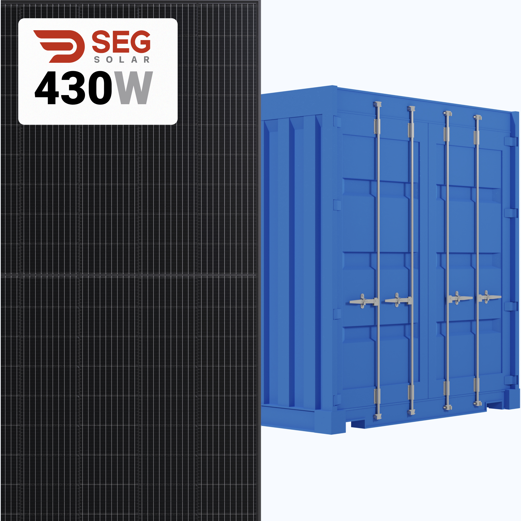 SEG Solar 430W Solar Panel 108 Cell BOB Bifacial SEG-430-BTD-BG Commercial 936 panels per ...