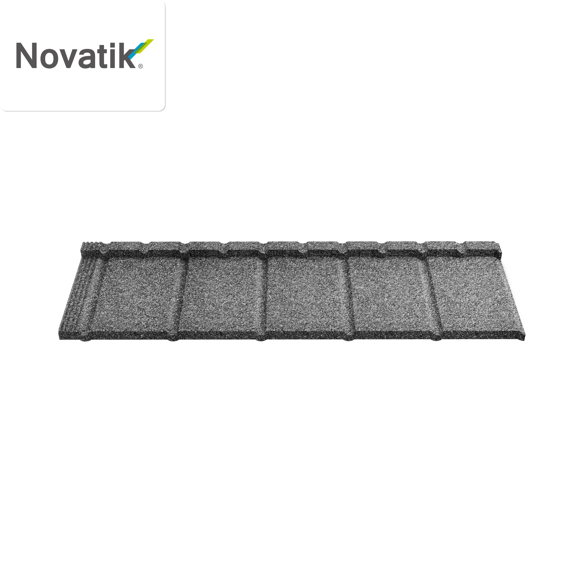 Novatik Slate Stone Coated Metal Roof Tile 48.25 x 14.56 in Graphite ...