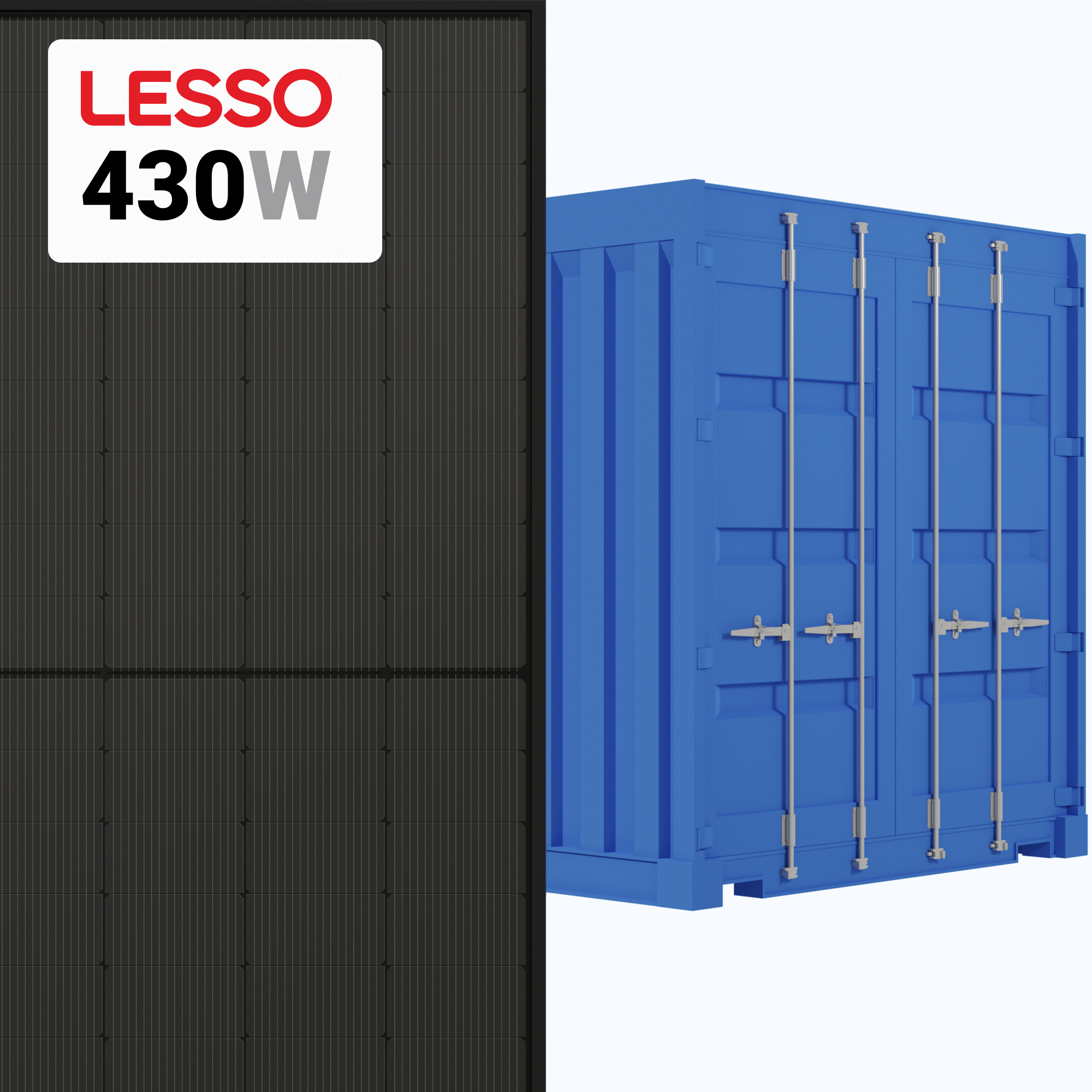 Lesso 430W Solar Panel 108 Cell All-Black Bifacial 430C(HBB) 54(182 ...