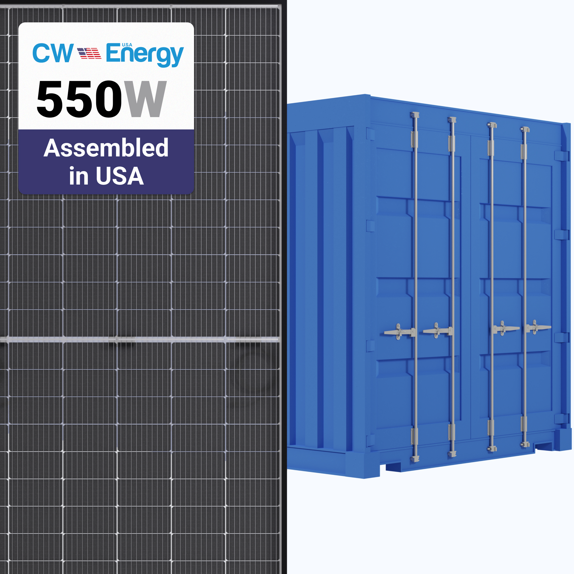 CW Energy 550W Solar Panel 144 Cells Bifacial CWT550-144PMB10 Assembled ...