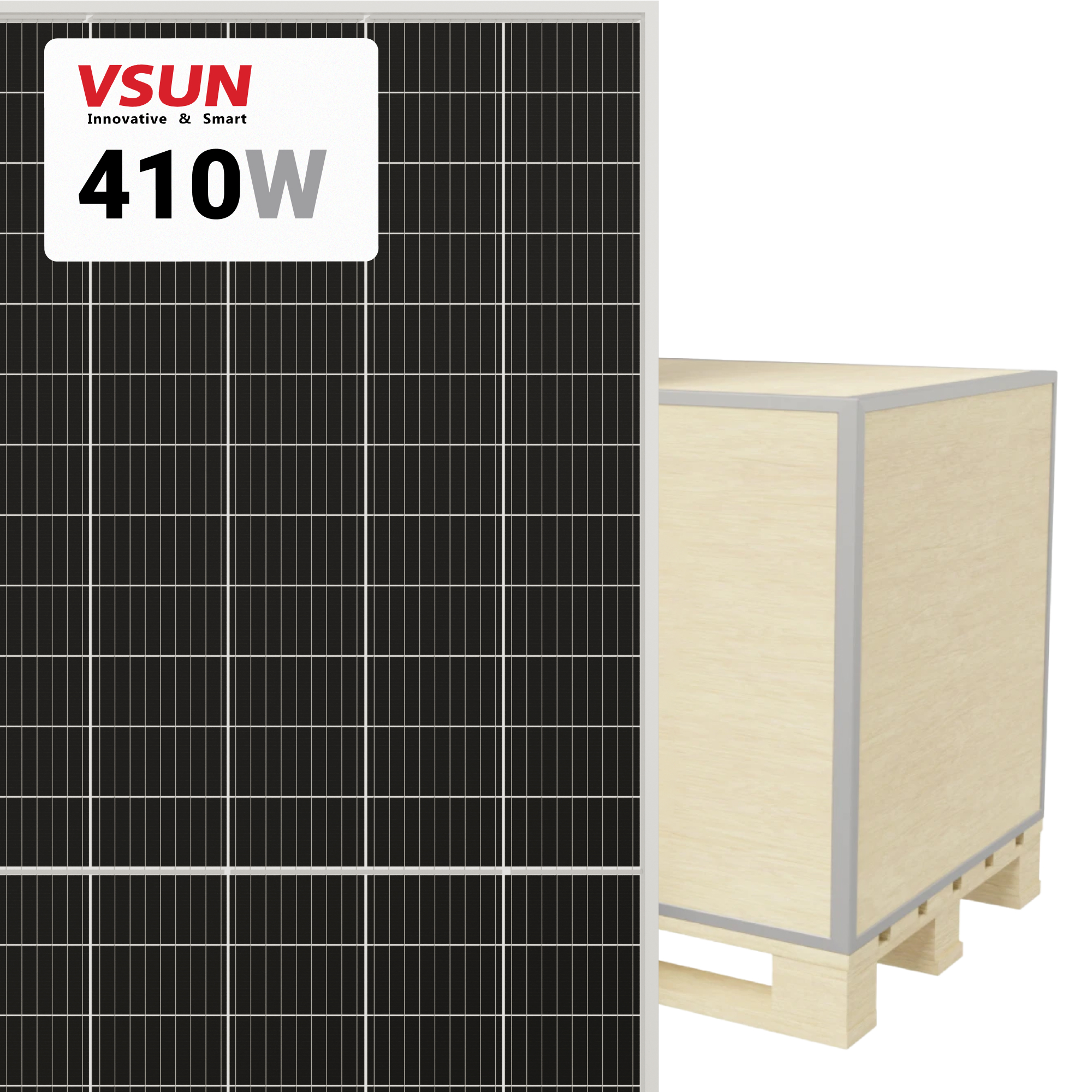 VSUN 410W Solar Panel 144 Cell Bifacial 410-144BMH-DG Wholesale 65 ...