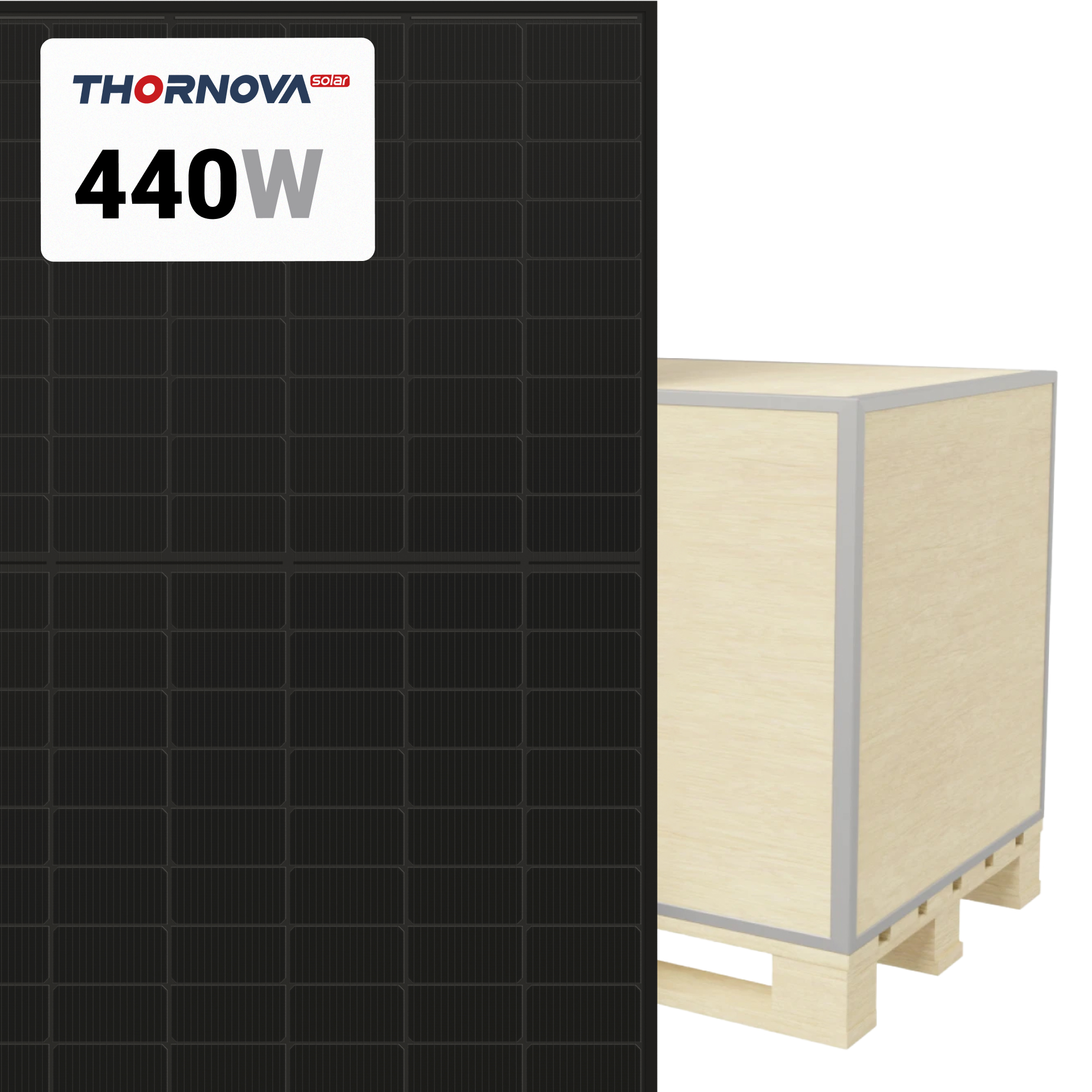Thornova Solar 440W Solar Panel 108 Cells TOPCon Bifacial All-Black TS ...