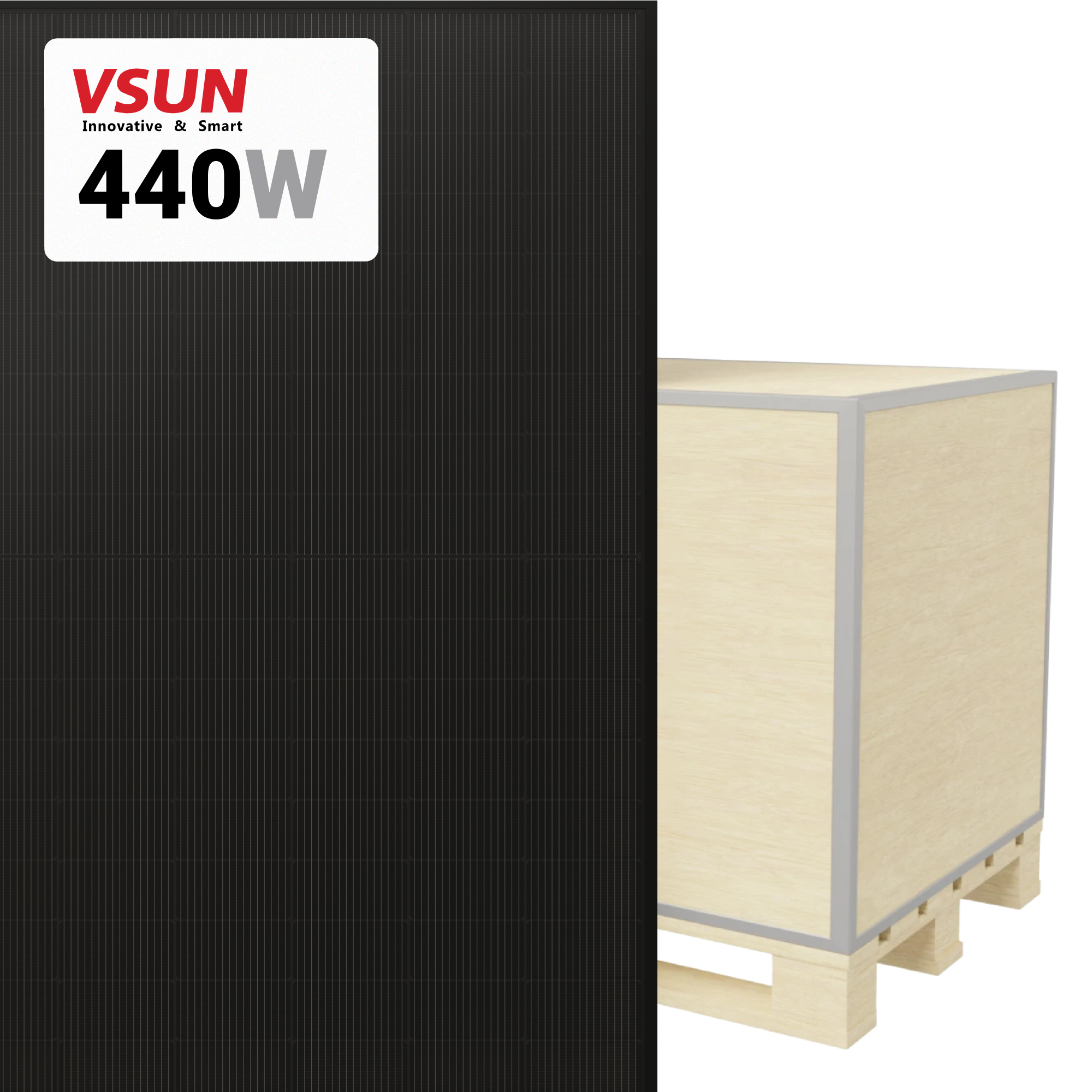 VSUN 440W Solar Panel 108 Cell All-Black Bifacial VSUN440N-108BMH-BB ...