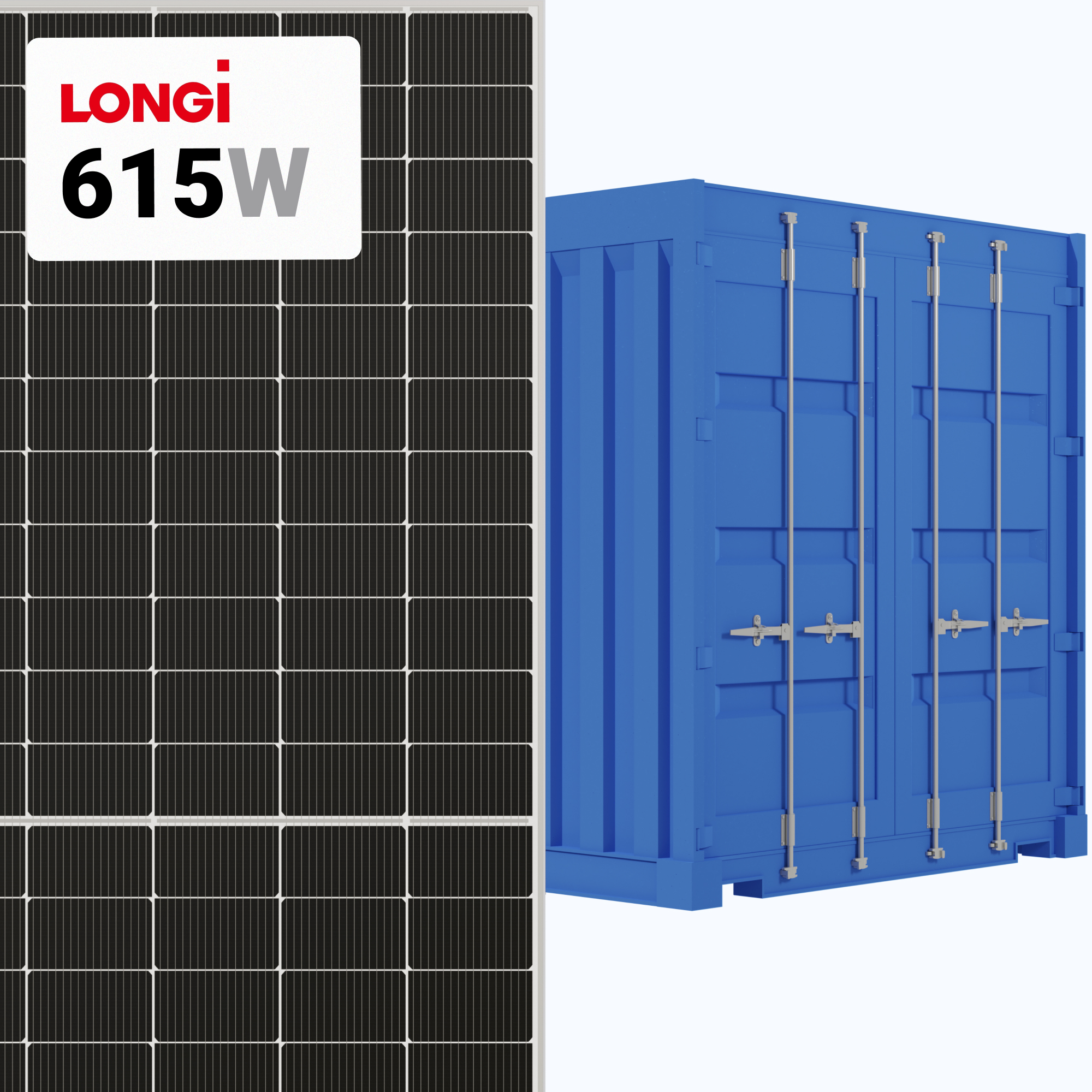 LONGi Solar 615W Solar Panel 132 Cell Bifacial LR8-66HGD-615M ...
