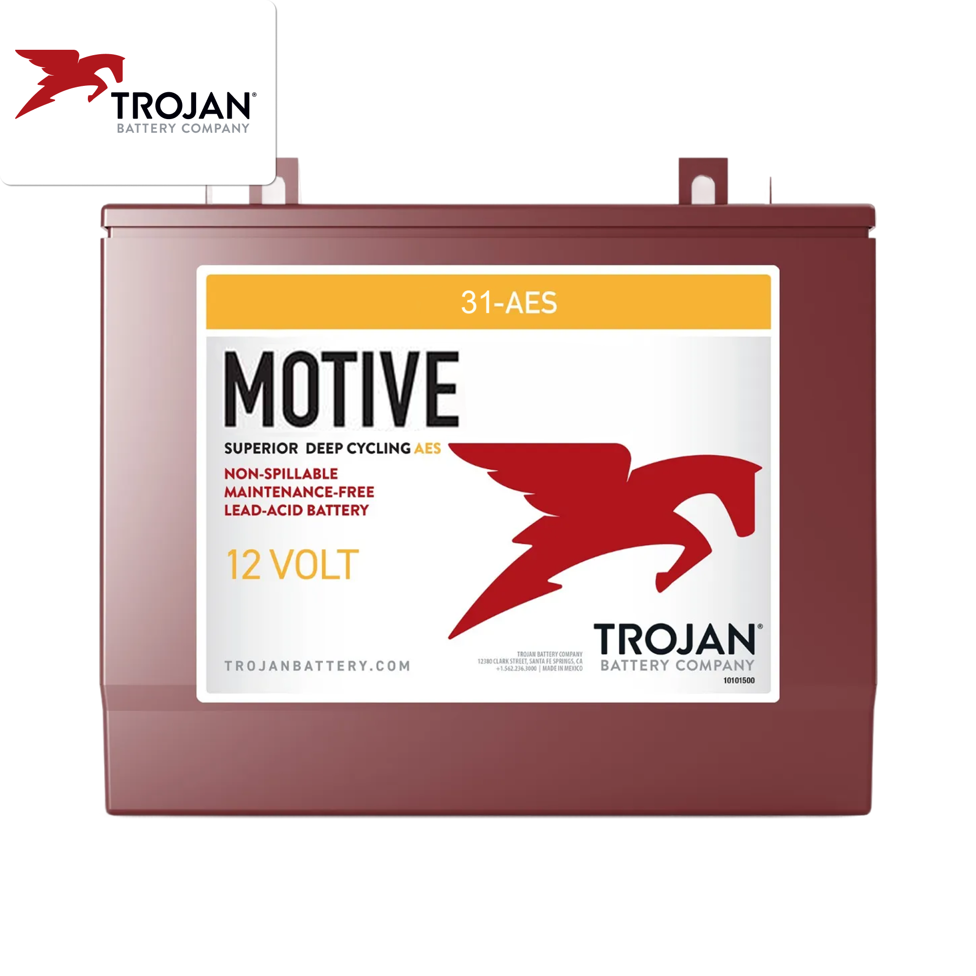 Trojan Motive 31-AES M8 102Ah 12V AGM Deep-Cycle Battery Maintenance ...