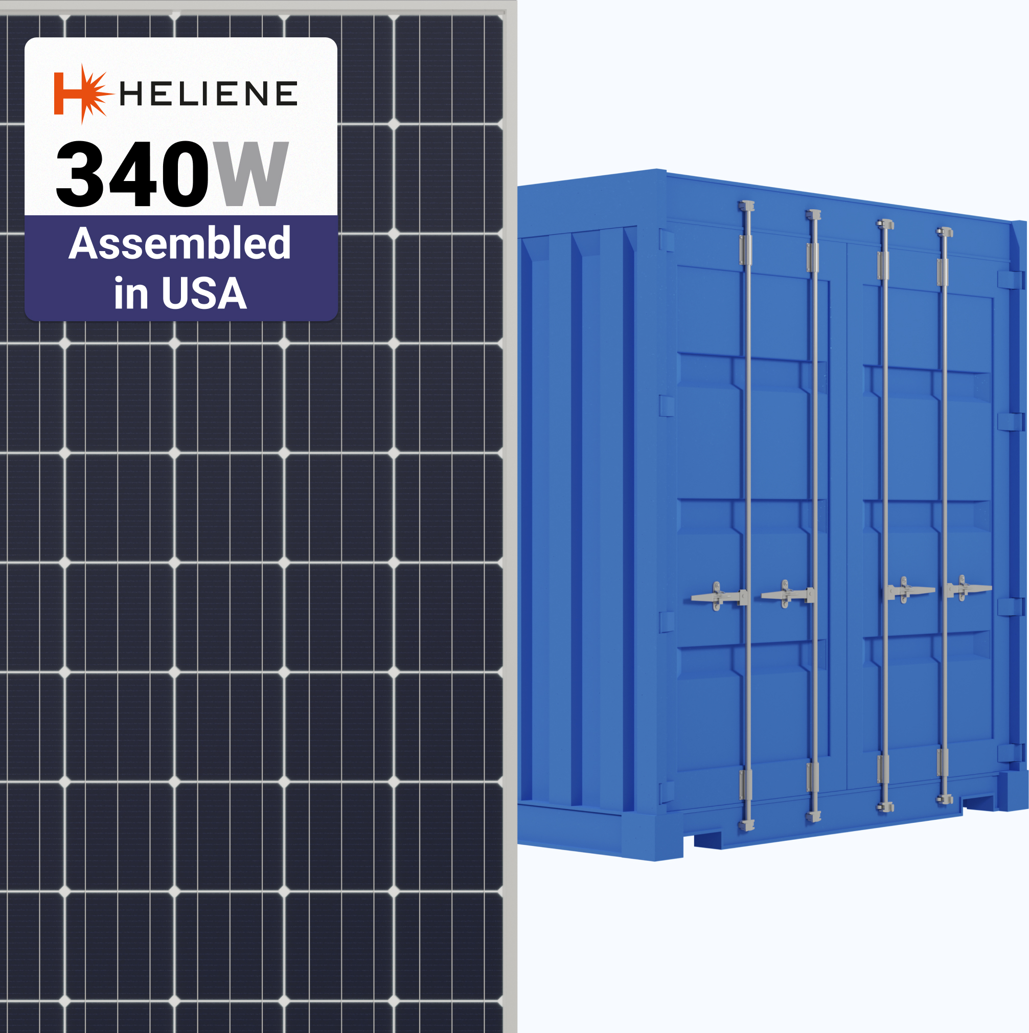 Heliene 340W Solar Panel 72 Cell PERC 72M-340 Assembled in the USA ...
