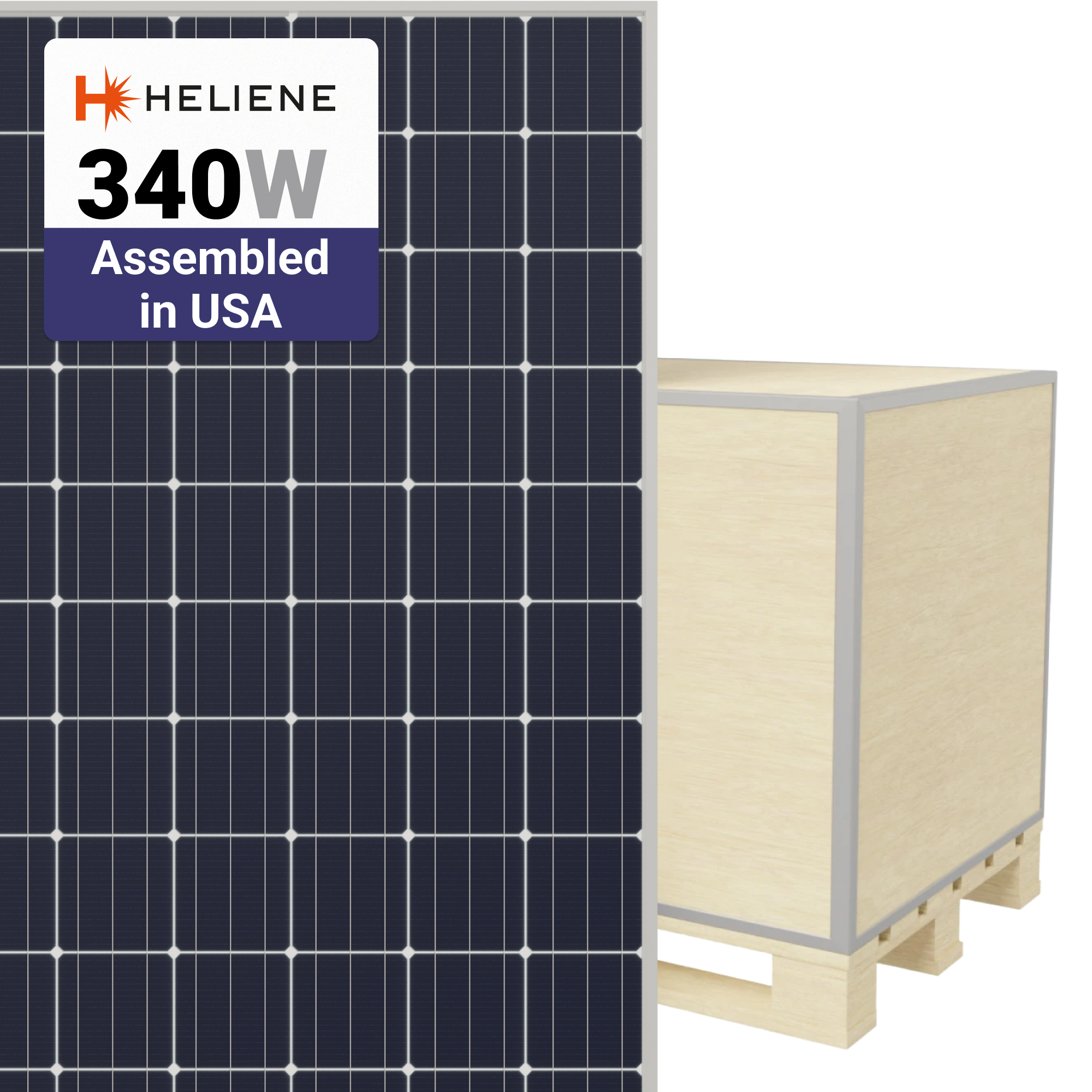 Heliene 340W Solar Panel 72 Cell 72M-340 Assembled in the USA Wholesale ...