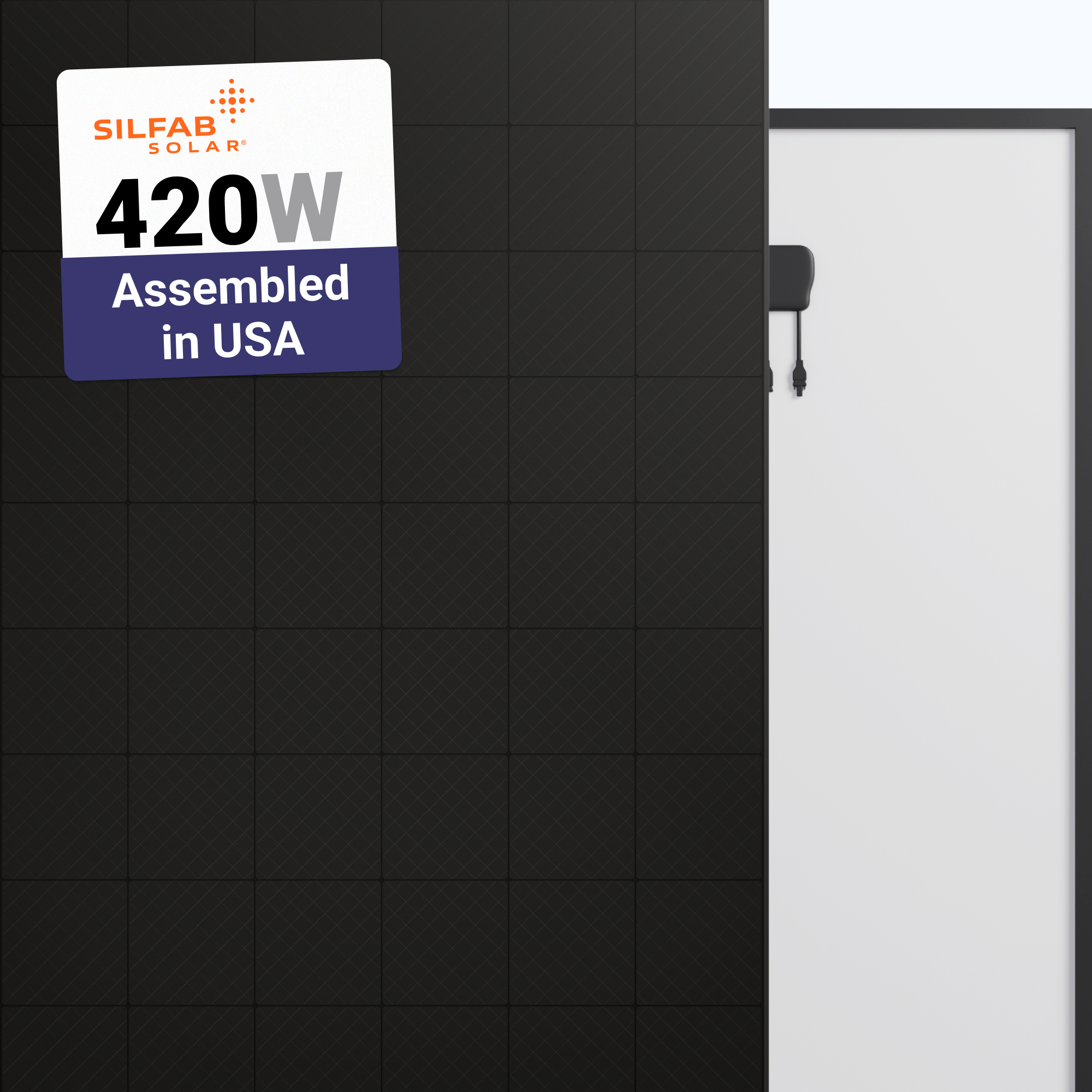 Silfab 420W Solar Panel 66 Cell SIL-420-BG Assembled in USA - A1 SolarStore