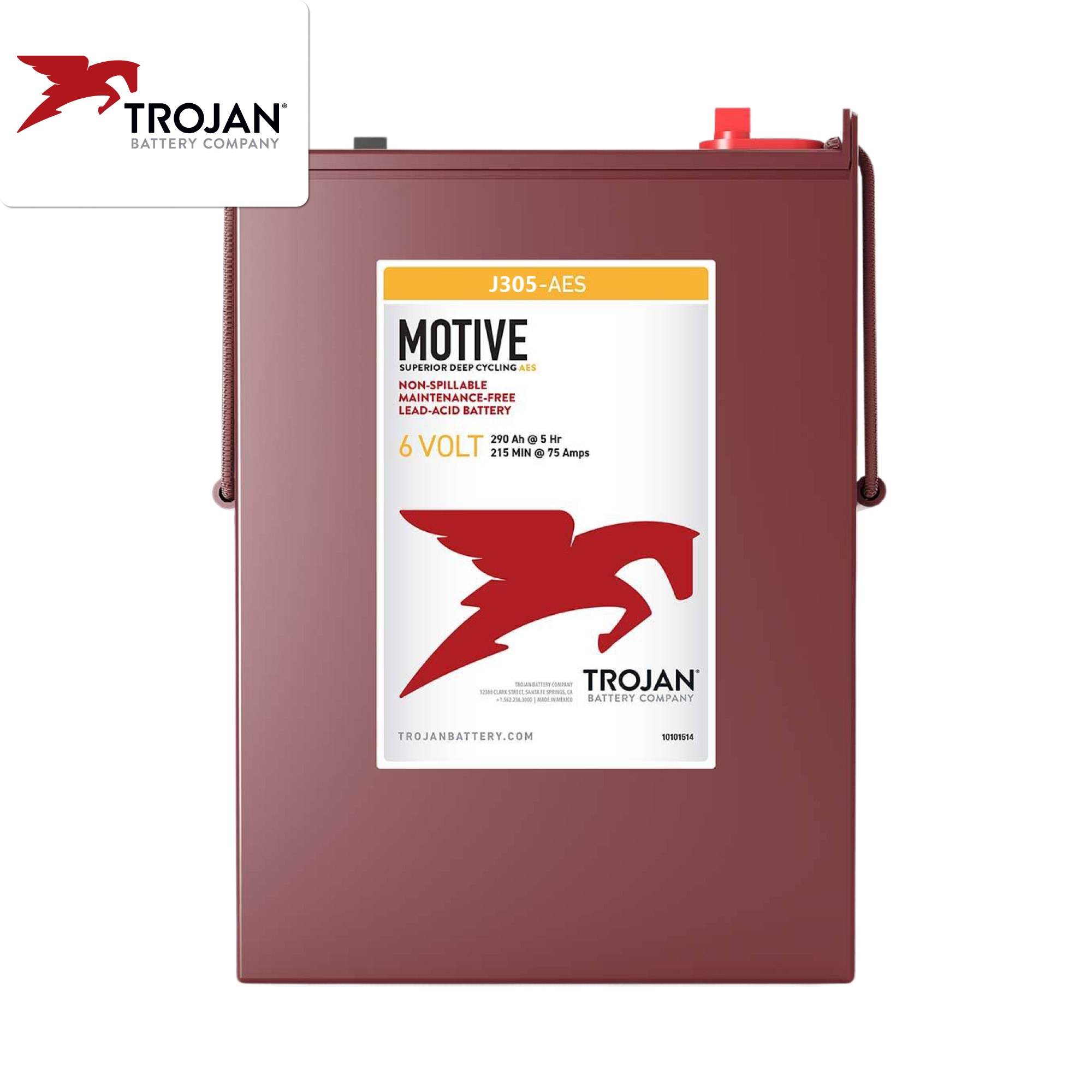 Trojan Motive J305-AES DT 279Ah 6V AGM Deep Cycle Floor Scrubber ...