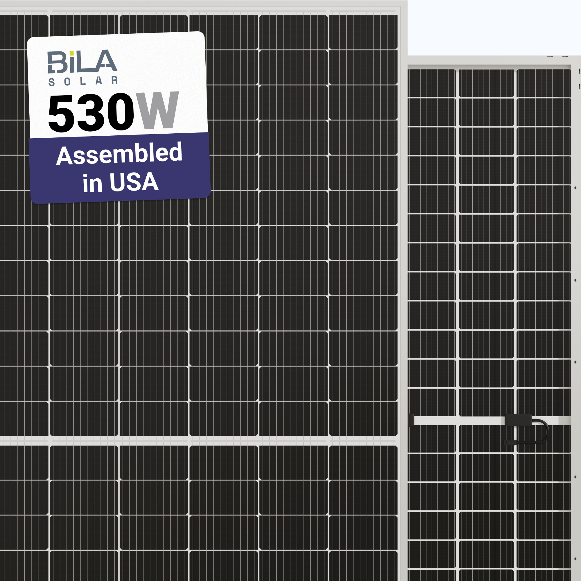 Bila Solar 530W Solar Panel 144 Cell Bifacial AA530US-6x24GG Assembled ...