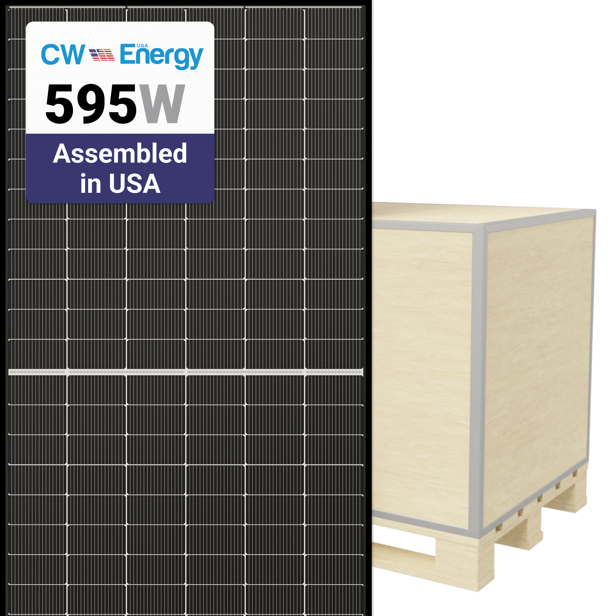 CW Energy 595W Solar Panel 144 Cell TOPCon Bifacial CWT595-144TNB10 ...